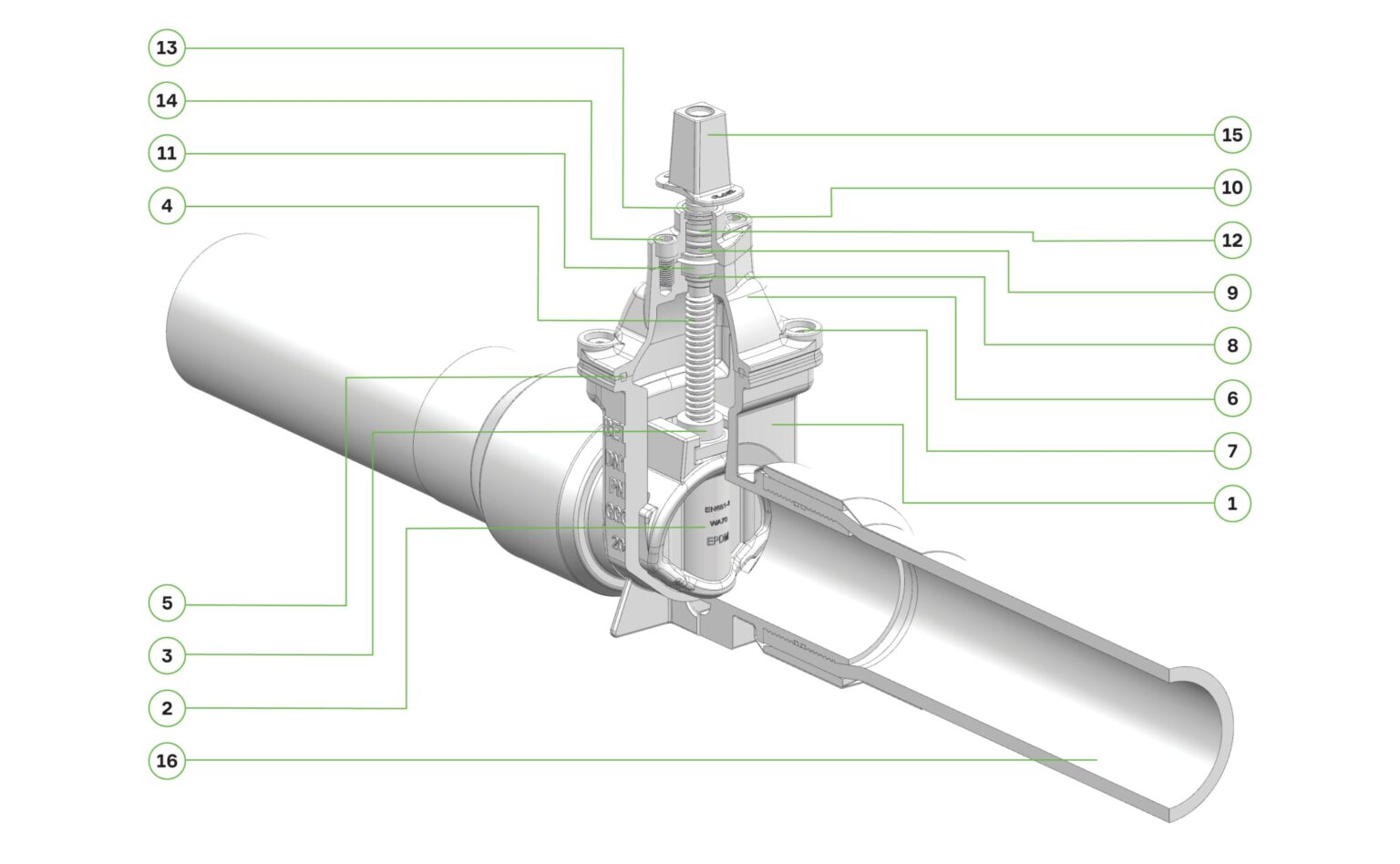 Resilient Seat Integral Polyethylene Tail PN16 | Clover Pipelines
